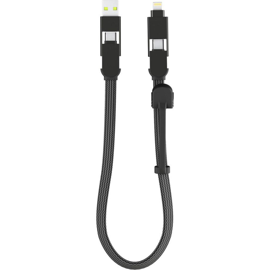 Rolling Square inCharge XL 6 in 1 charging cable, 30cm, Black